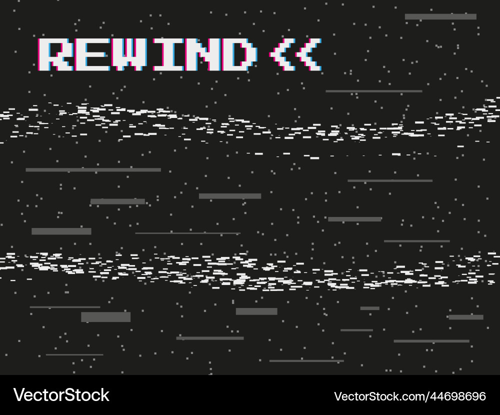 VHS Glitch Effect - Rewind Distortion Royalty Free Vector