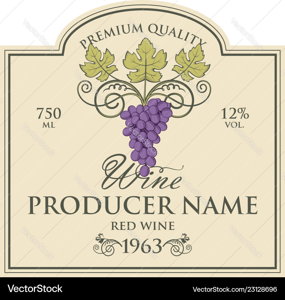 Vintage Wine Bottle Label Royalty Free Vector Image