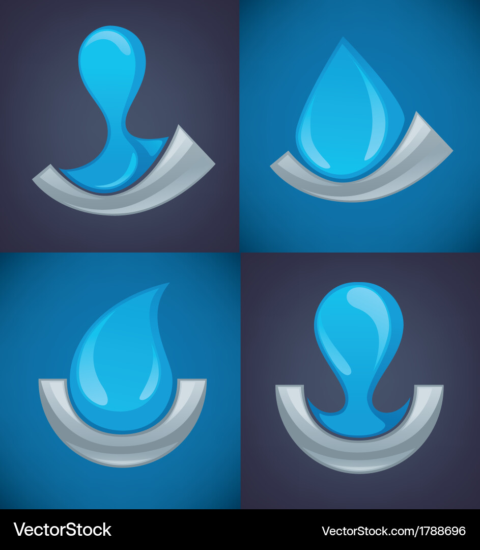Water drops Royalty Free Vector Image - VectorStock
