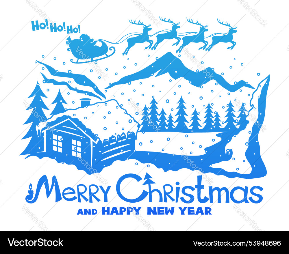 Winter nature and santa claus Royalty Free Vector Image