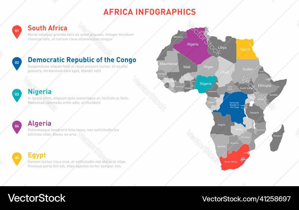 Africa map infographic template with african Vector Image