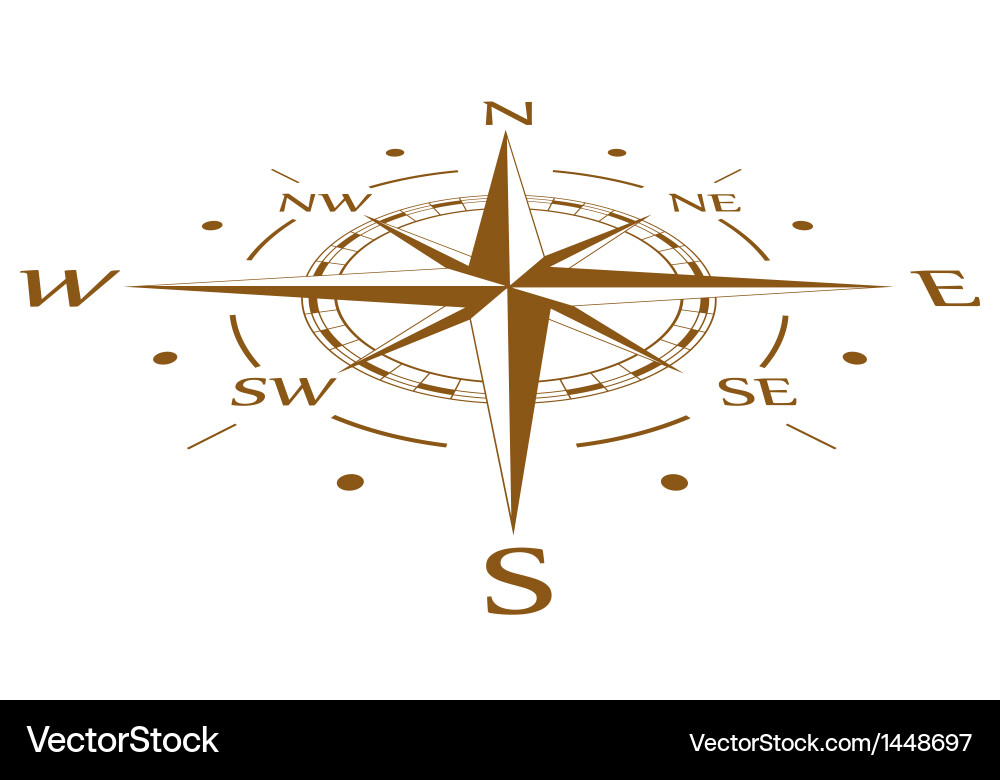 Brown compass compressed Royalty Free Vector Image