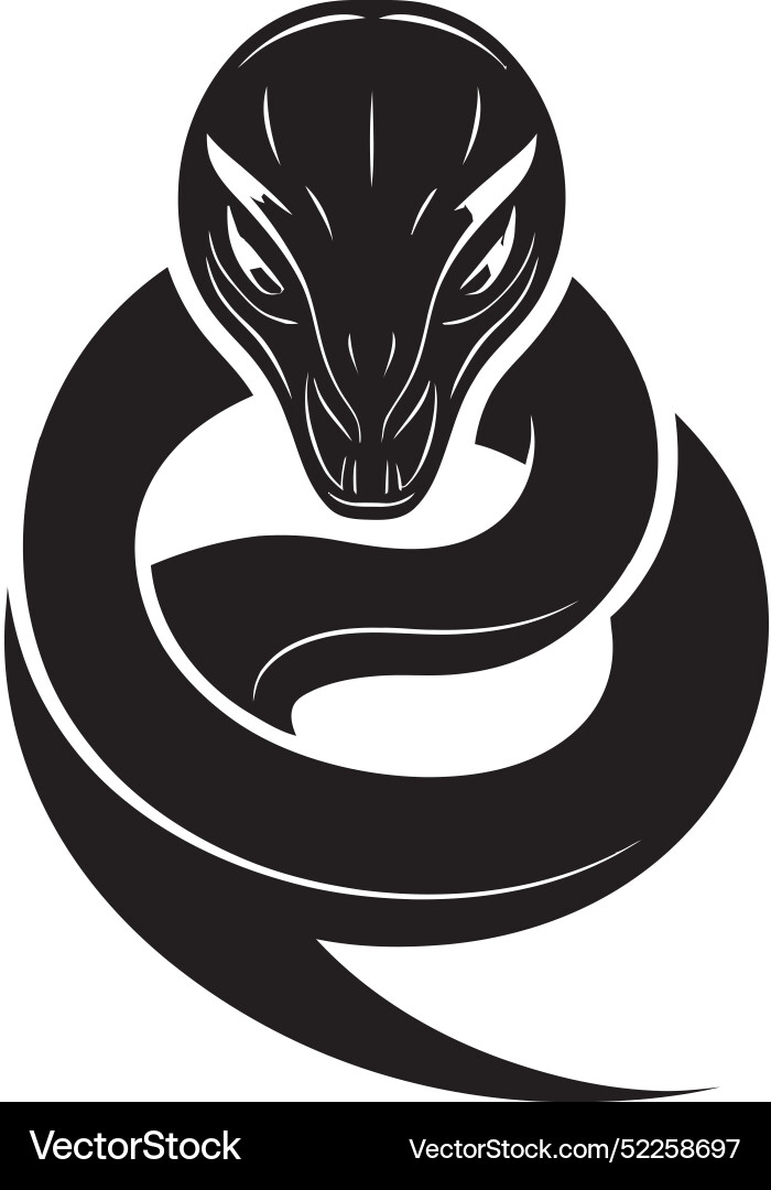 Chic python twist black graphicssilent cobra Vector Image