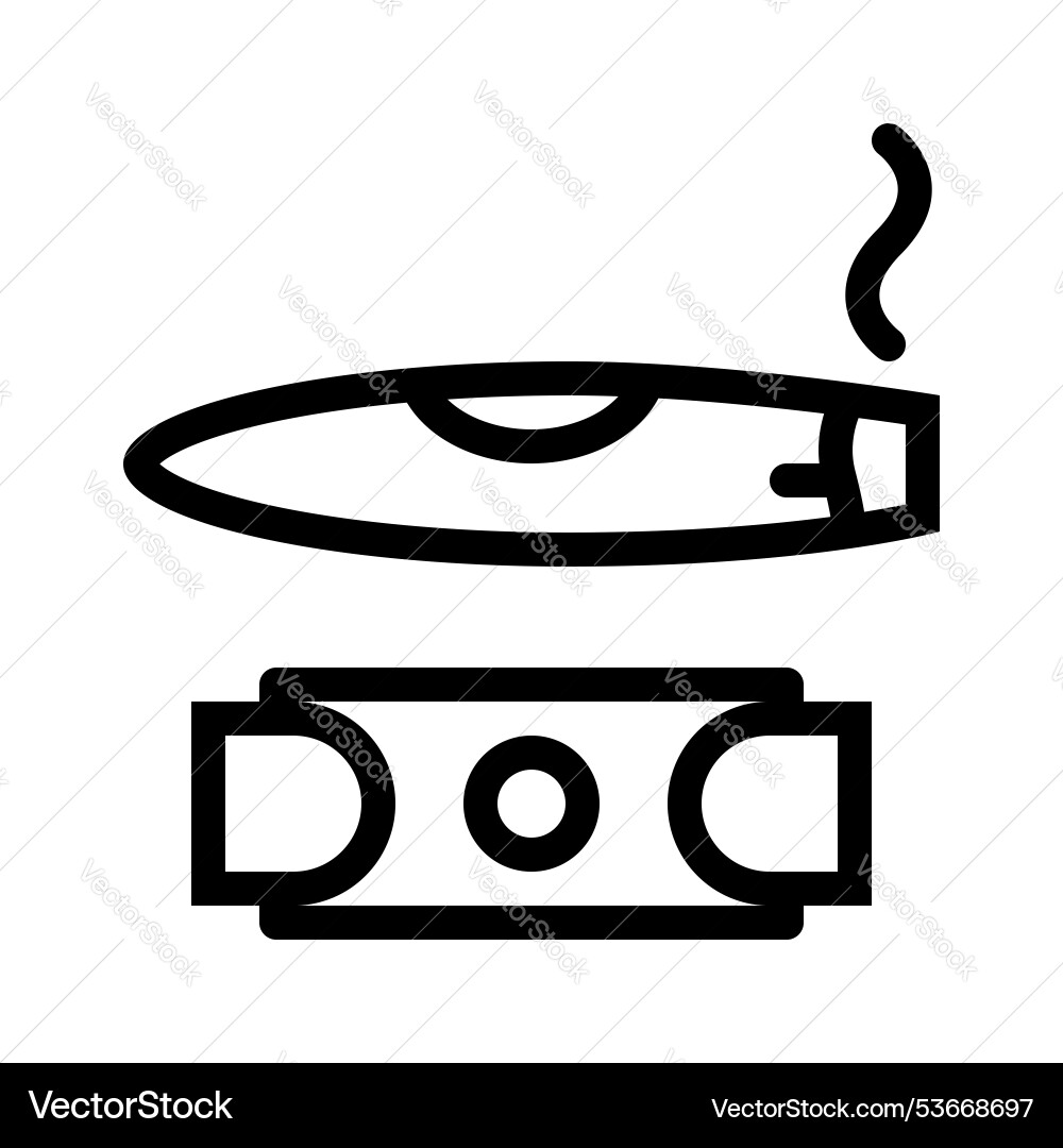 Cigar icon outline style design isolated on white Vector Image