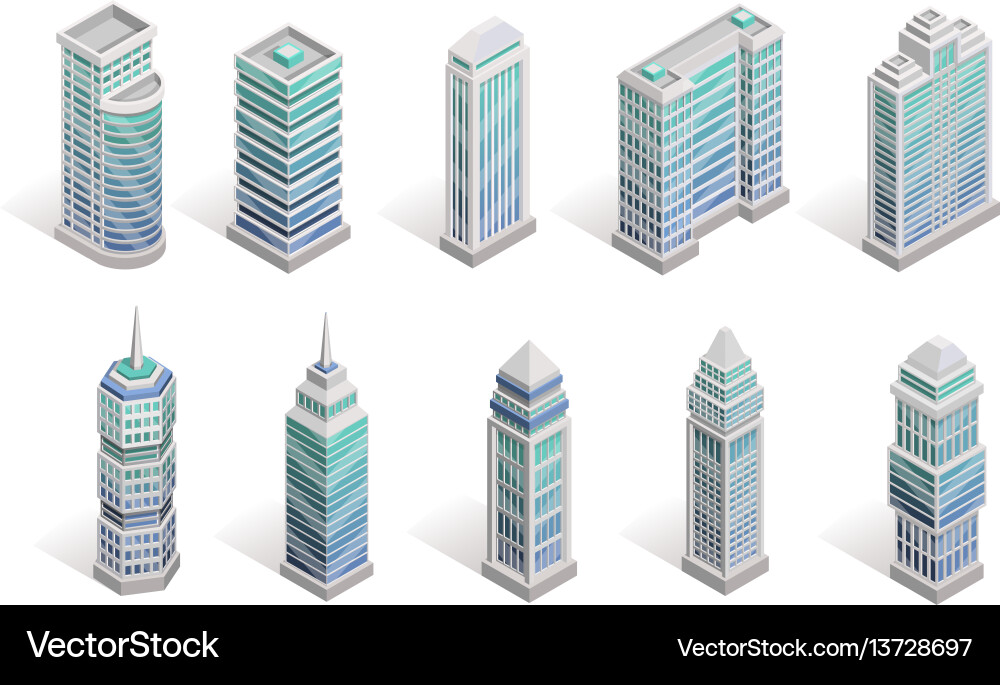 City houses set Royalty Free Vector Image - VectorStock
