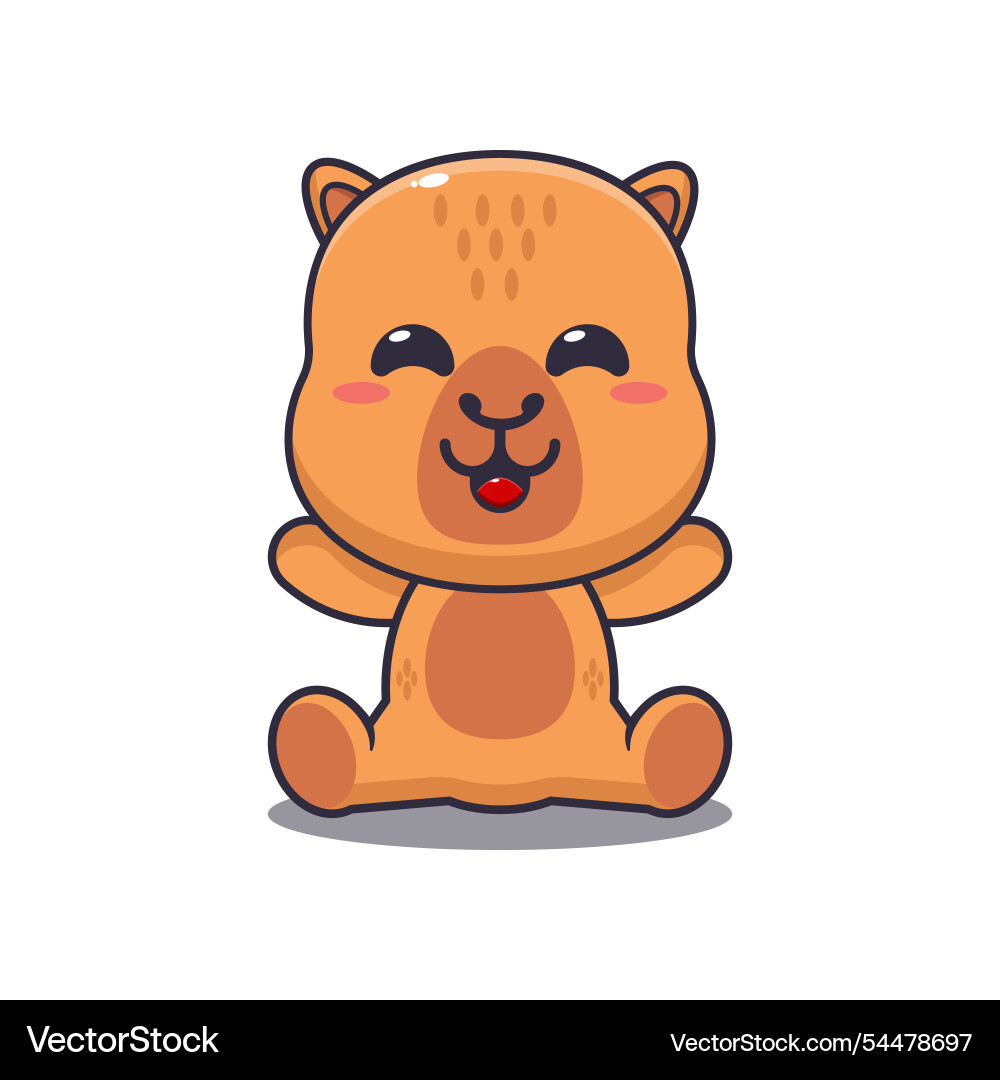 Cute capybara mascot cartoon Royalty Free Vector Image
