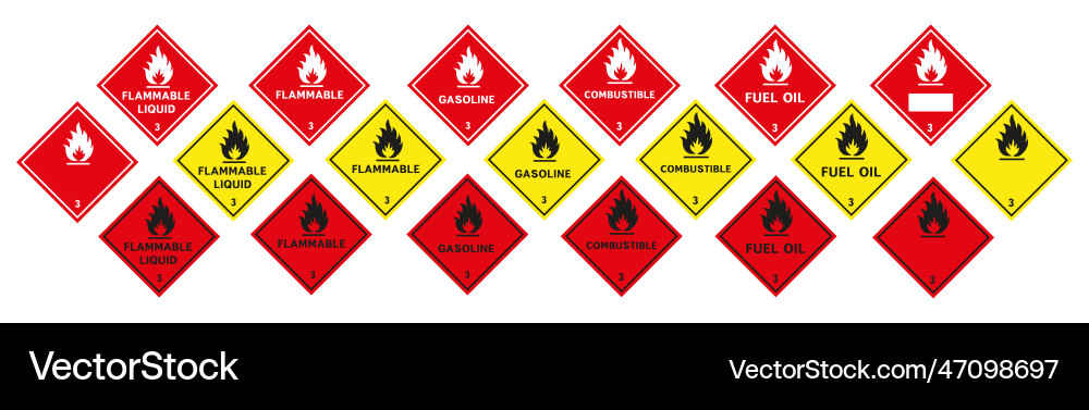 Flammable Liquid Warning Sign Royalty Free Vector Image