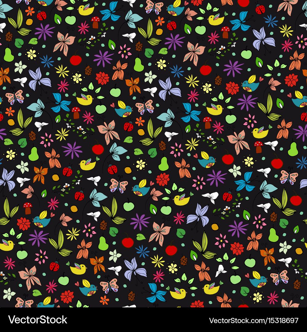 Floral Summer Nature Pattern Royalty Free Vector Image