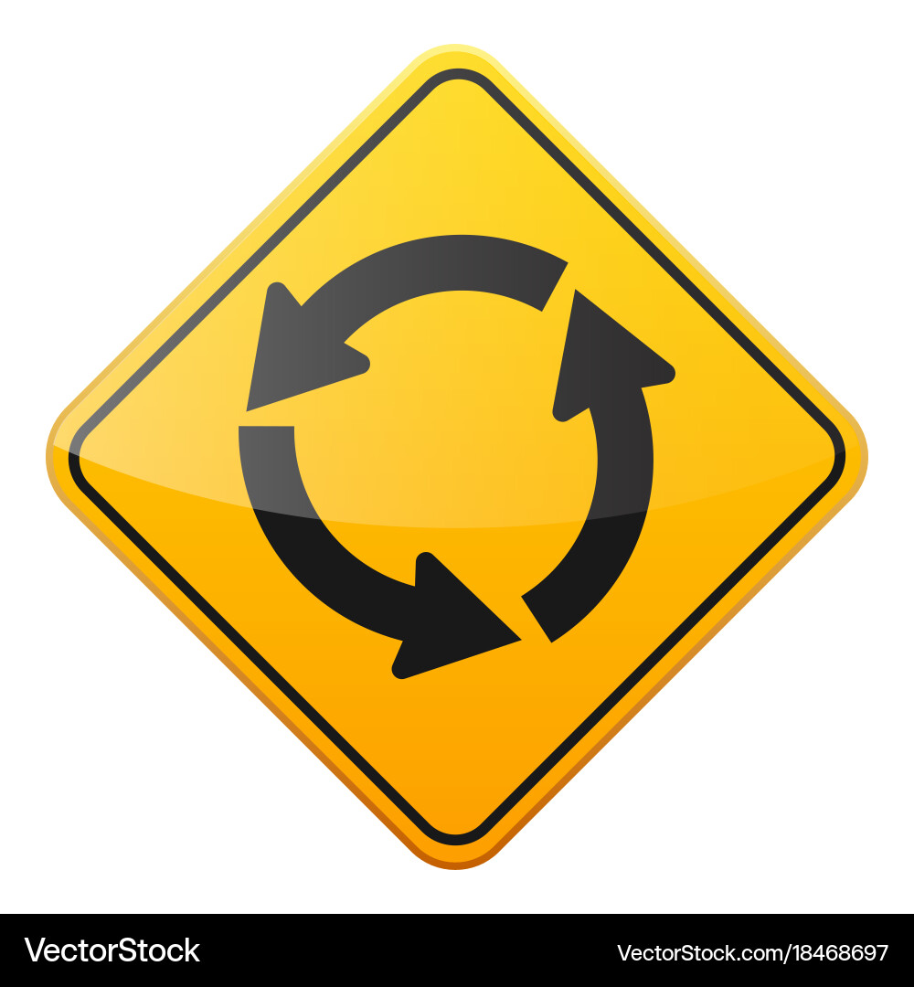 Road yellow sign on white background traffic Vector Image