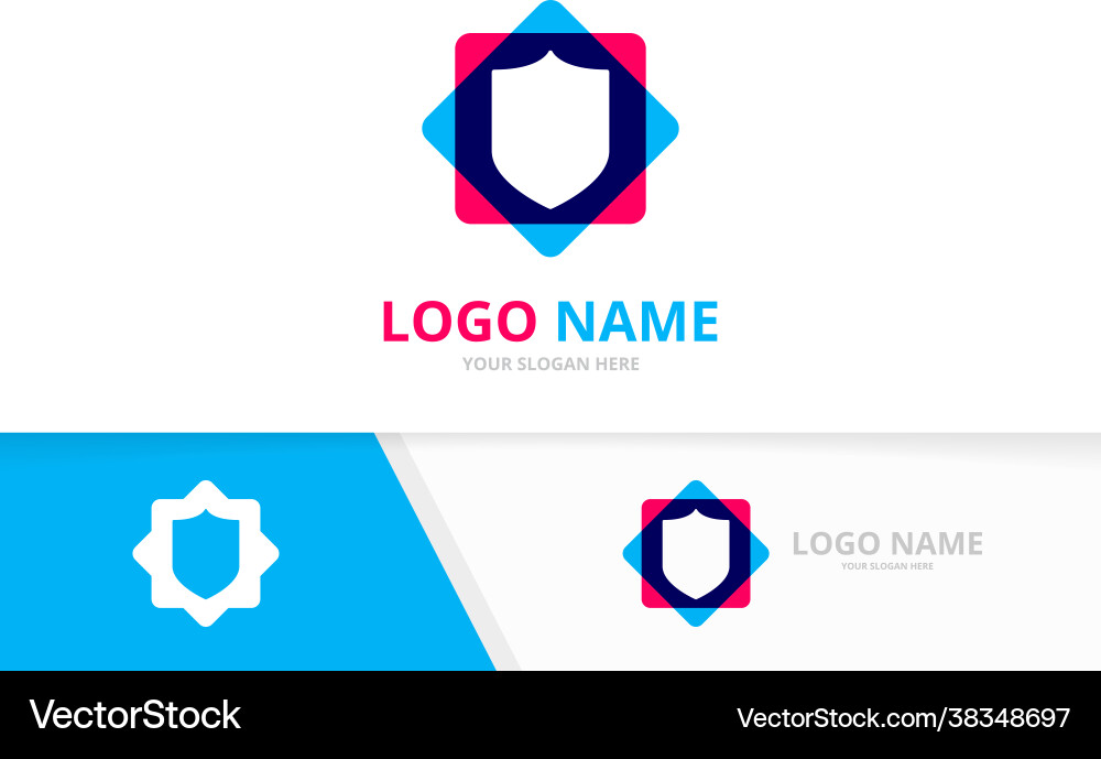 Shield tech logo cyber security logotype Vector Image