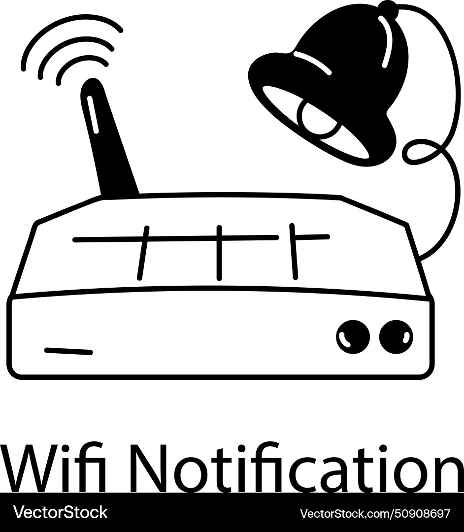 Wifi notification Royalty Free Vector Image - VectorStock