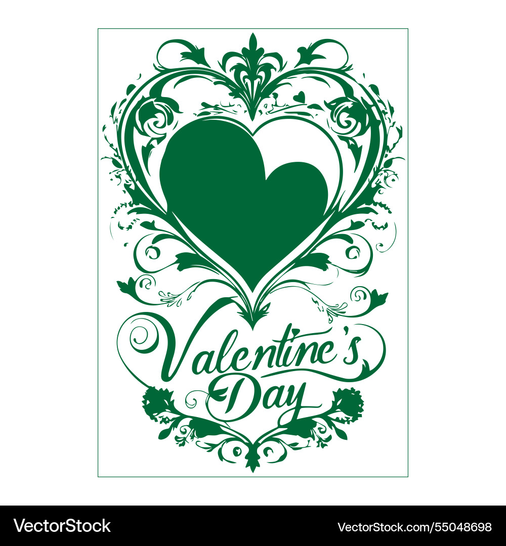 Beautiful valentines day silhouettes and graphics Vector Image