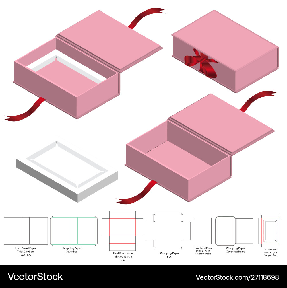 Box packaging die cut template design 3d mock-up Vector Image