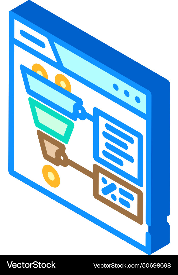 Conversion rate seo isometric icon Royalty Free Vector Image