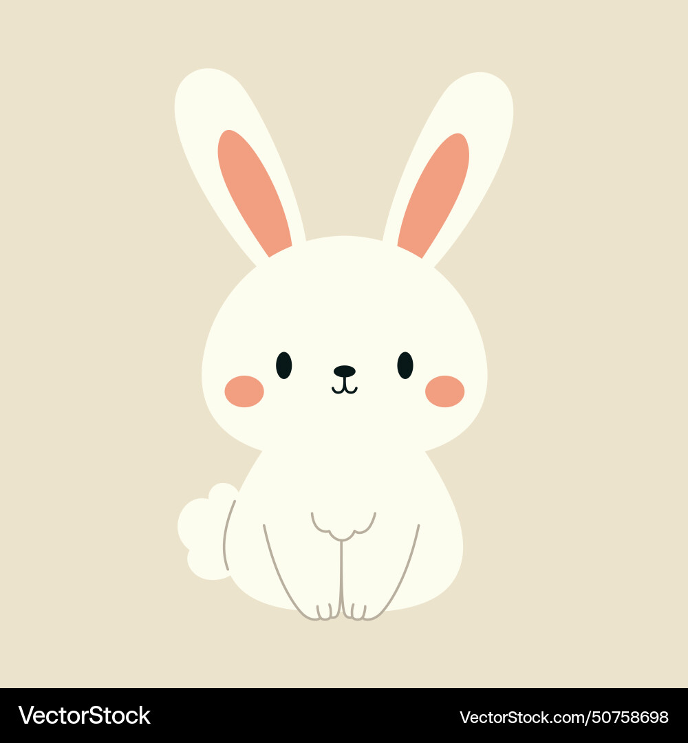 Cute lovable easter bunny cartoon rabbit Vector Image