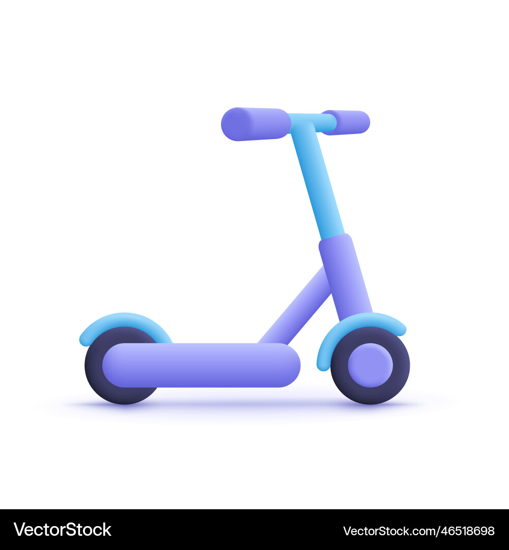 Electric kick scooter 3d icon cartoon minimal Vector Image