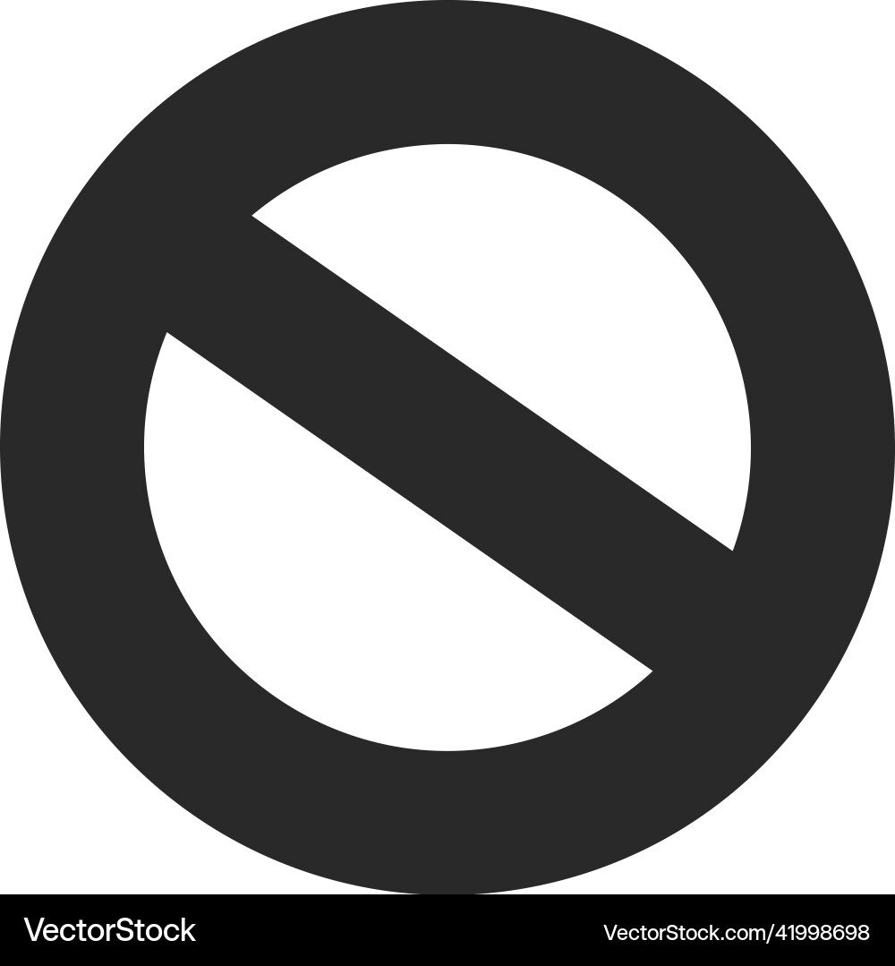 Forbidden icon restriction black symbol access Vector Image