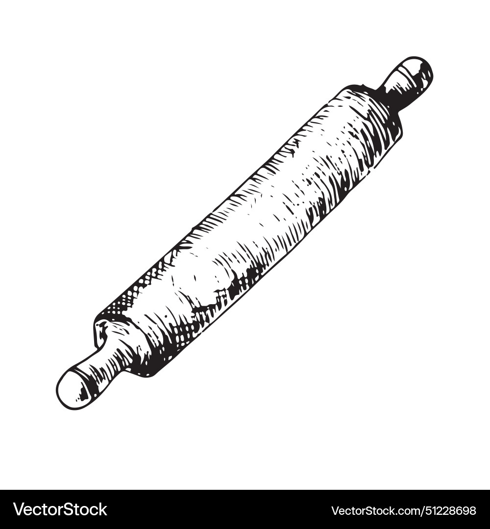 Graphic of rolling pin black Royalty Free Vector Image