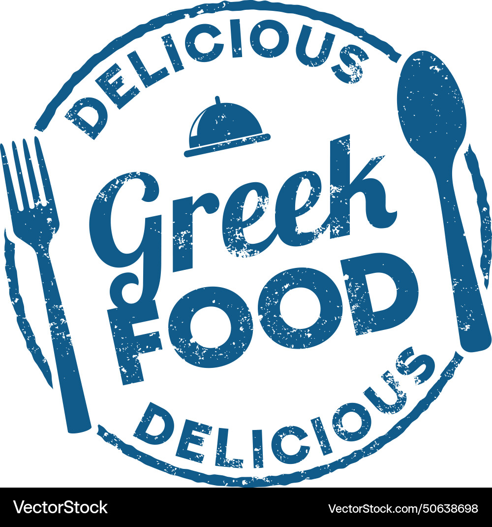 Greek food label Royalty Free Vector Image - VectorStock