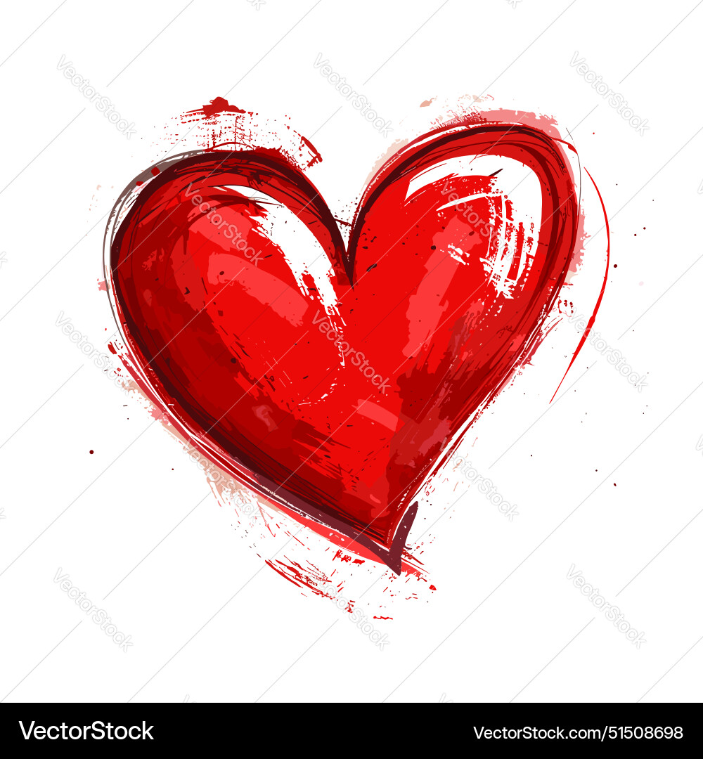 Love red heart on white background Royalty Free Vector Image