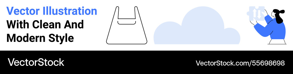 Modern design elements featuring reusable bag Vector Image