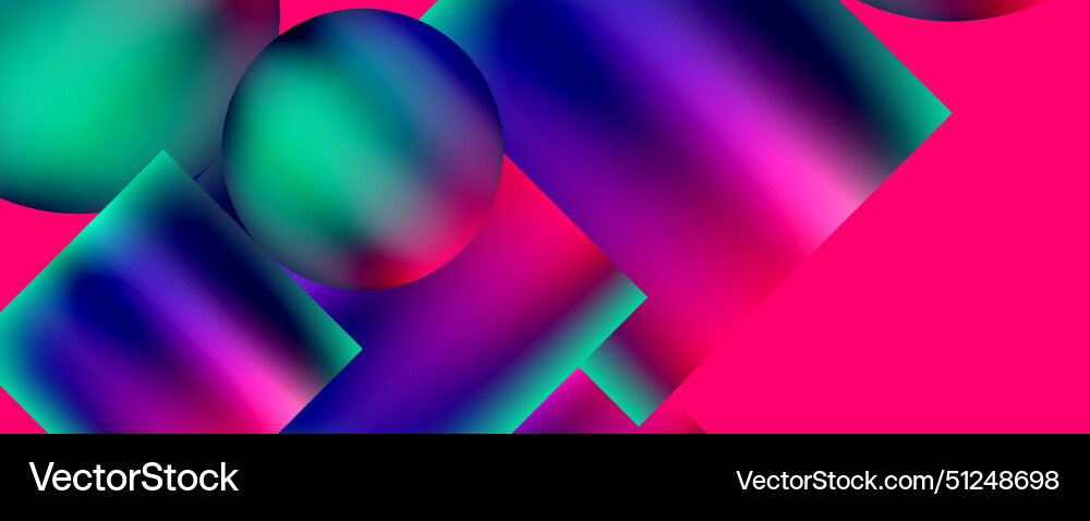 Neon colorful geometric shapes Royalty Free Vector Image