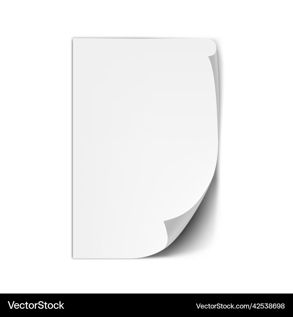 Realistic vertical sheet of paper a4 size Vector Image
