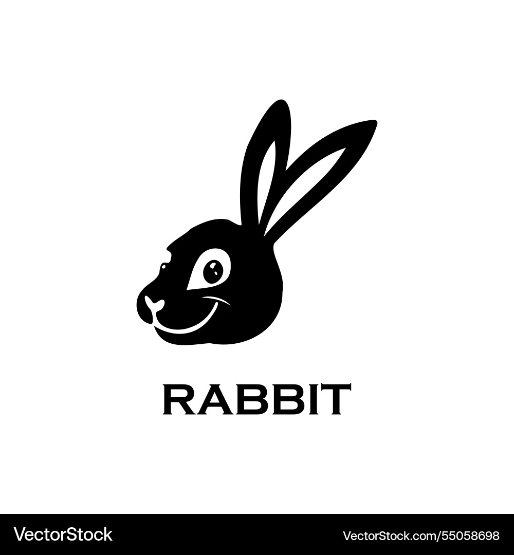 Simple icon rabbit on a white background Vector Image