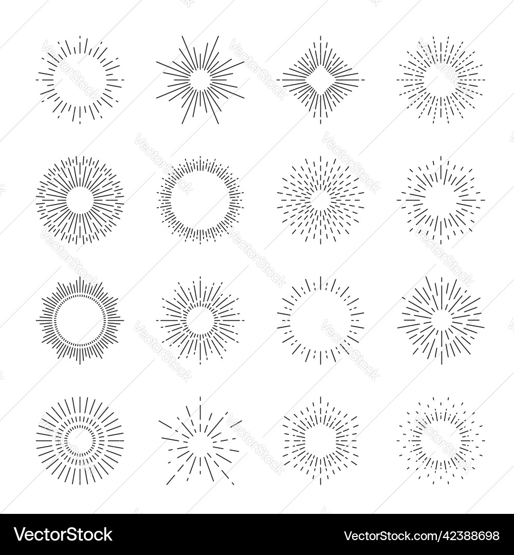 Starburst and sunburst vintage light rays Vector Image