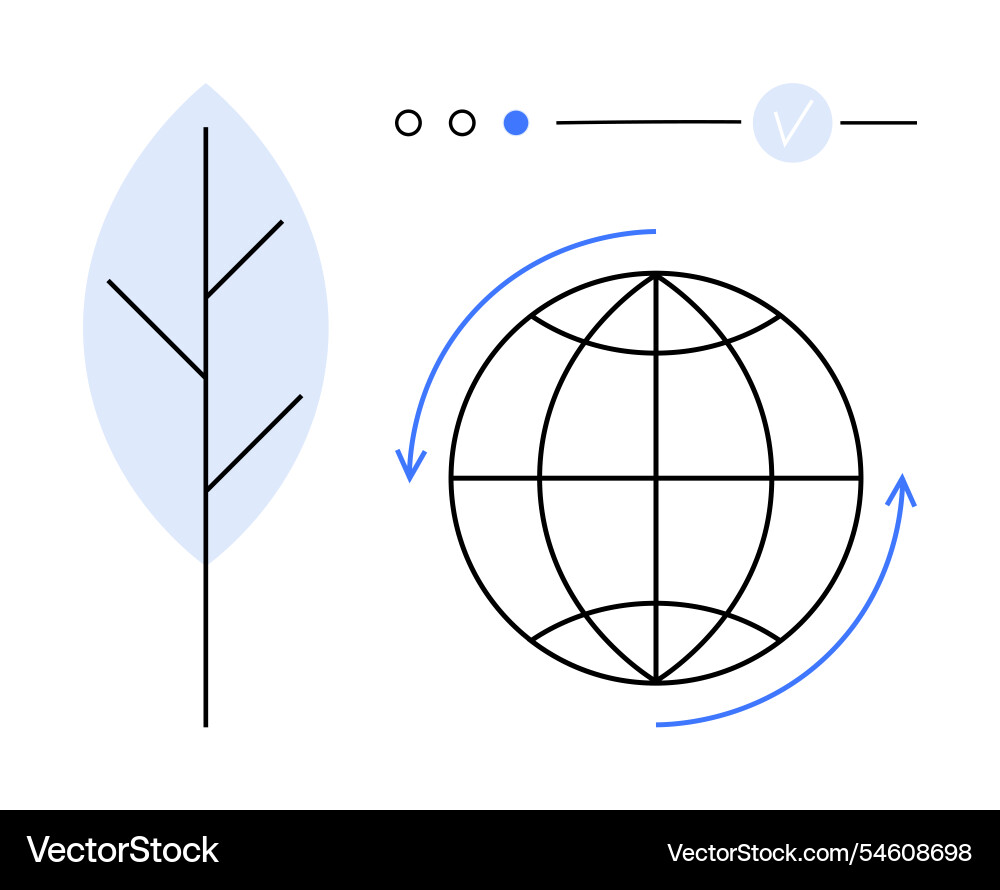 Sustainability concept with leaf and globe Vector Image