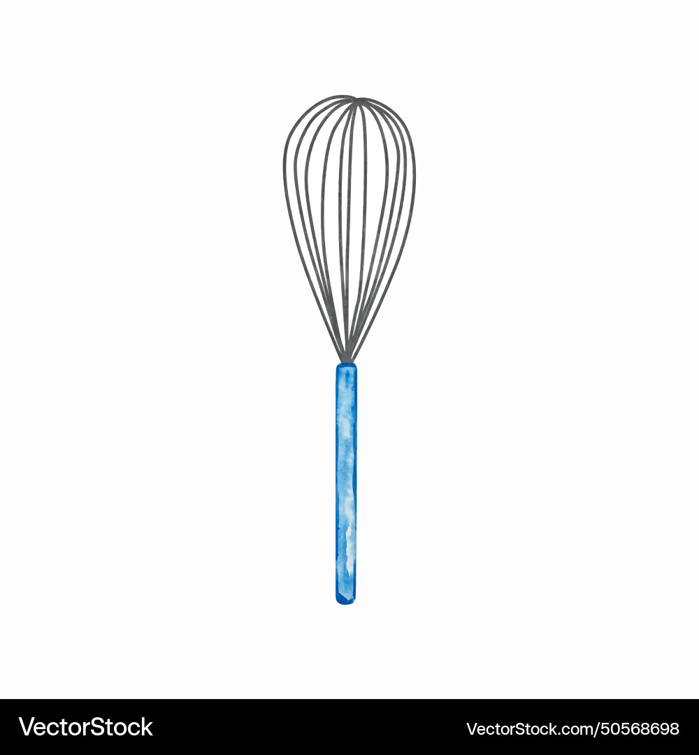 Watercolor bakery whisk Royalty Free Vector Image