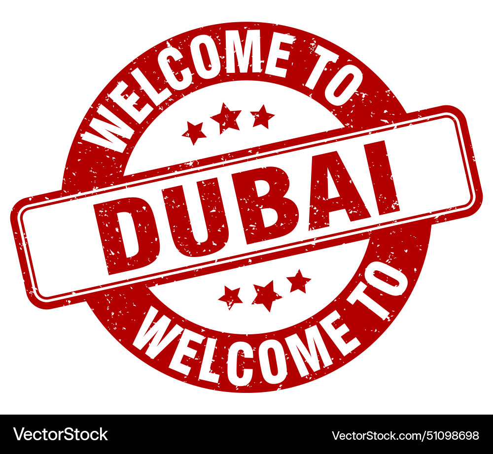 Welcome to dubai stamp round sign Royalty Free Vector Image