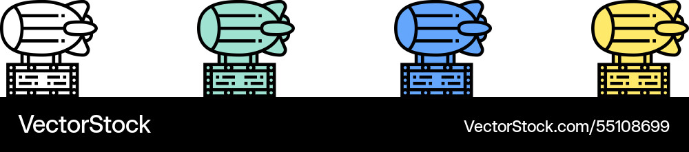 Acrobat icon outline green blue and yellow style Vector Image