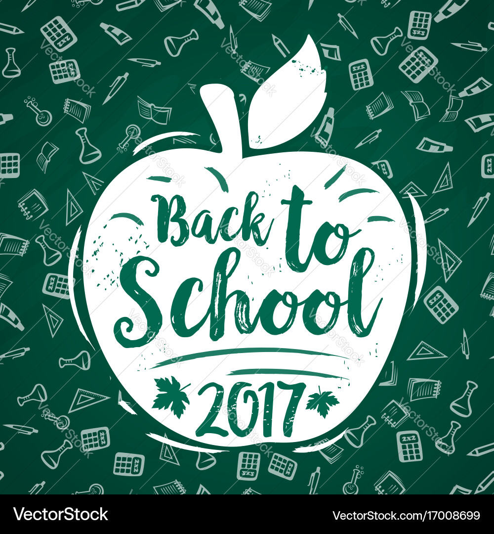 Back to School Apple Stationery Royalty Free Vector Image