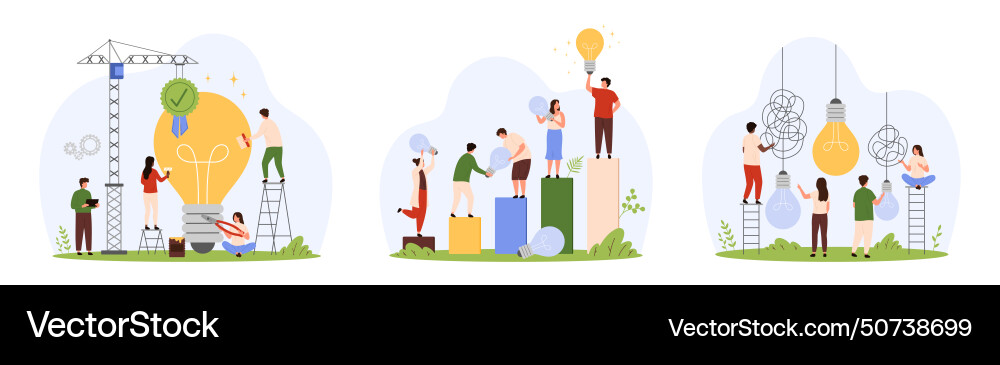 Business competition for best idea innovation set Vector Image