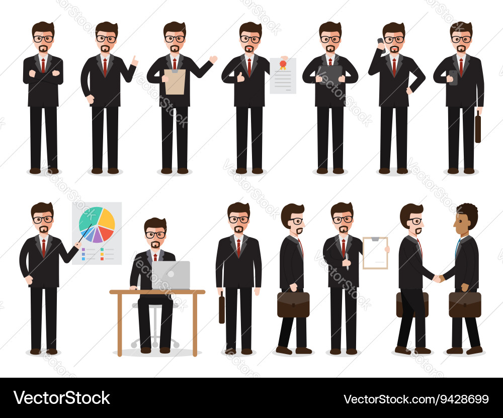 Businessman people characters Royalty Free Vector Image