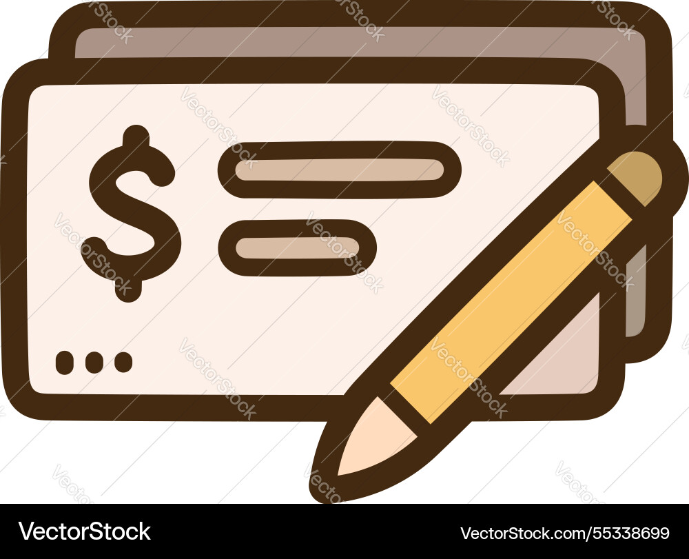 Cheque - finance doodle art and Royalty Free Vector Image