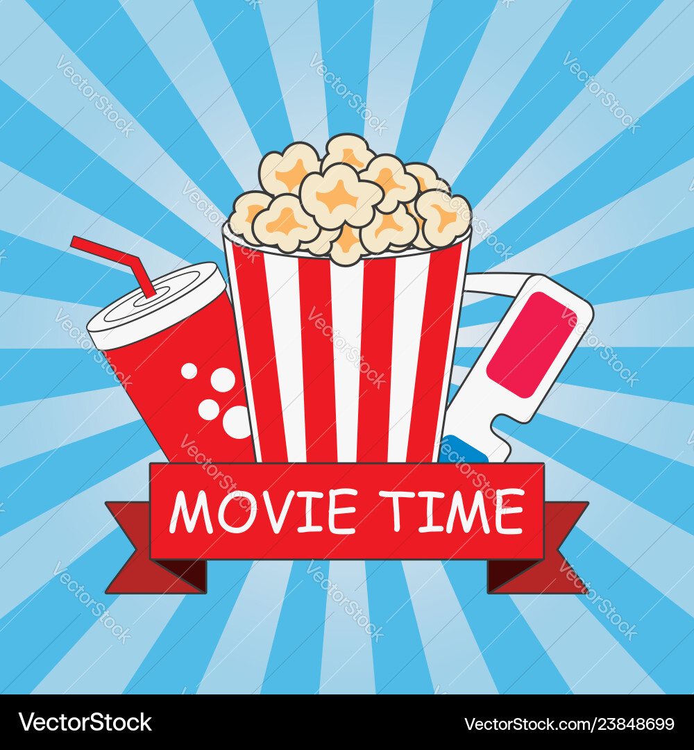 Cinema movie time Royalty Free Vector Image - VectorStock