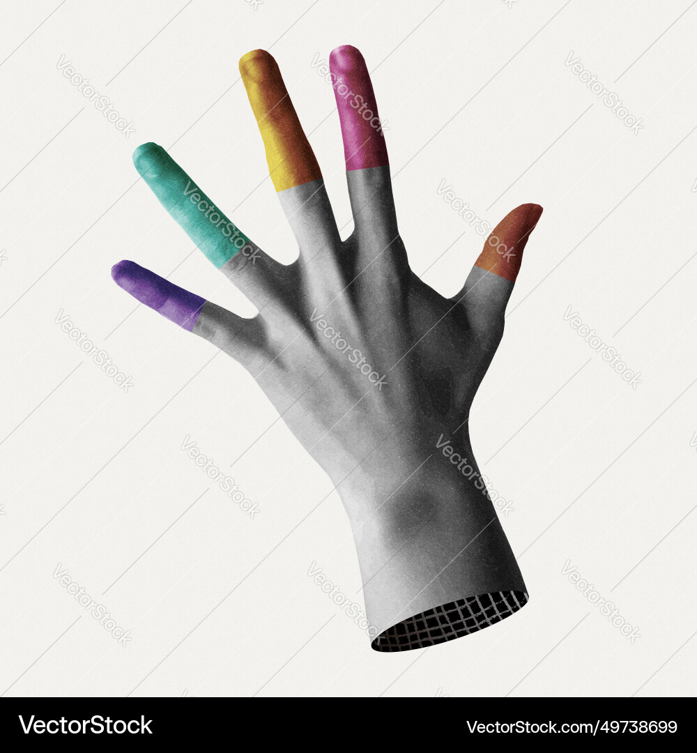 Colorful Hand Gesture Royalty Free Vector Image