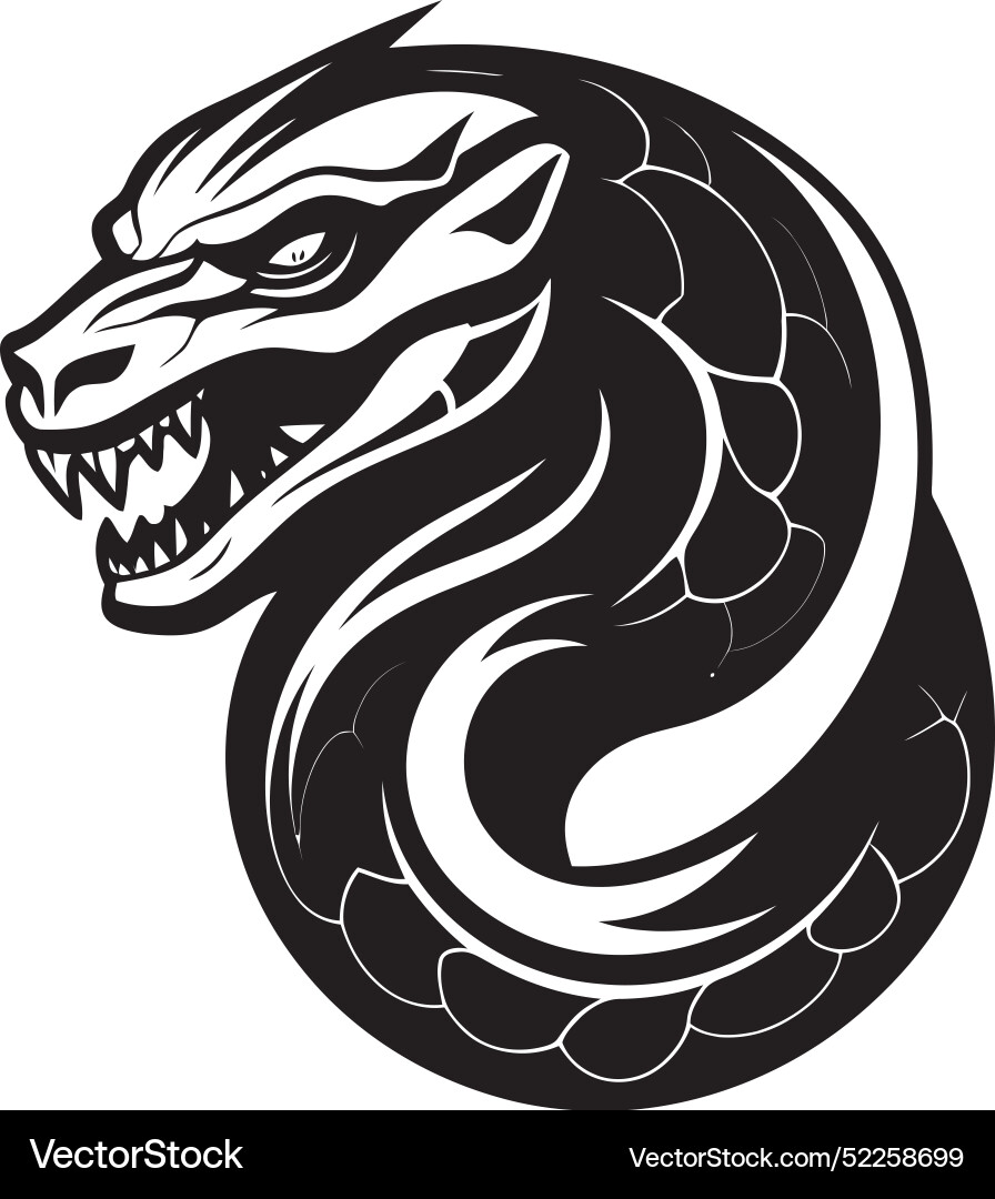 Dynamic black mamba shadows dark viper dance i Vector Image