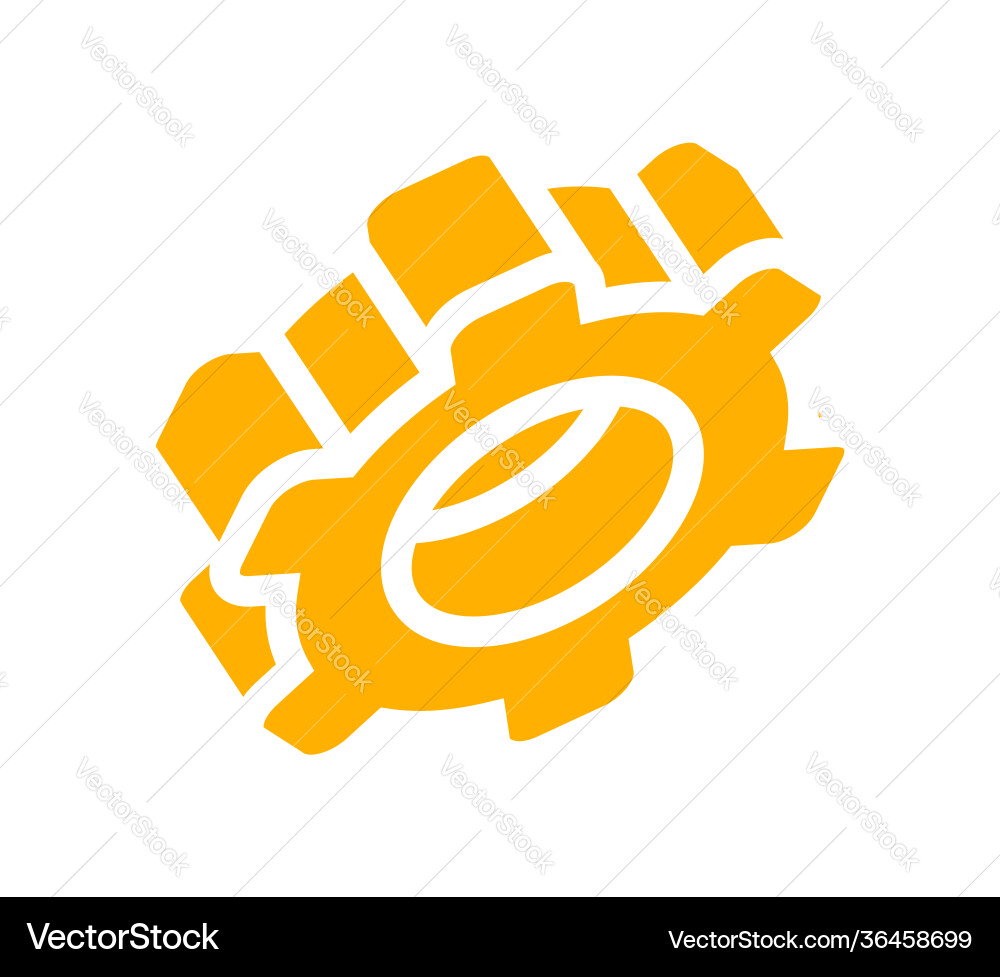 Gear isometric icon mechanism element Royalty Free Vector