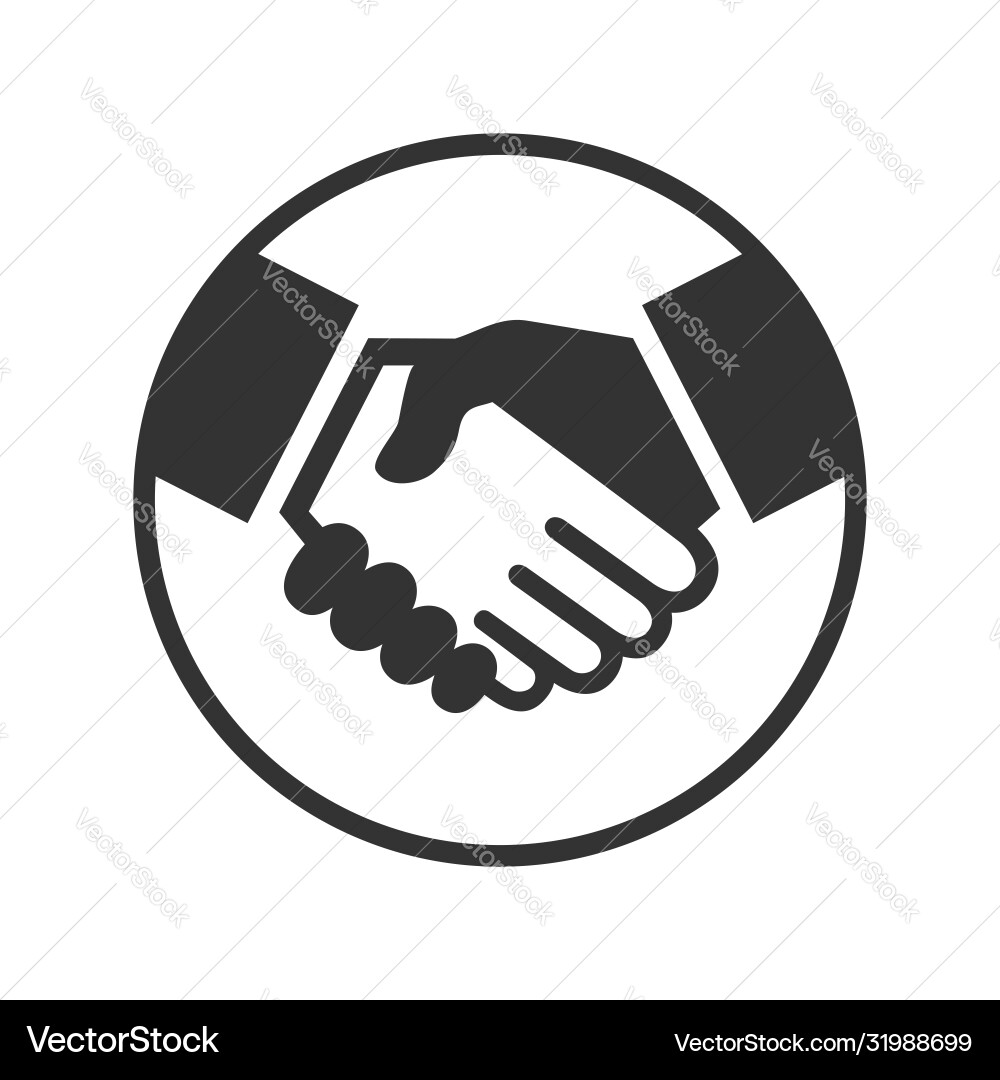 Handshake sign Royalty Free Vector Image - VectorStock