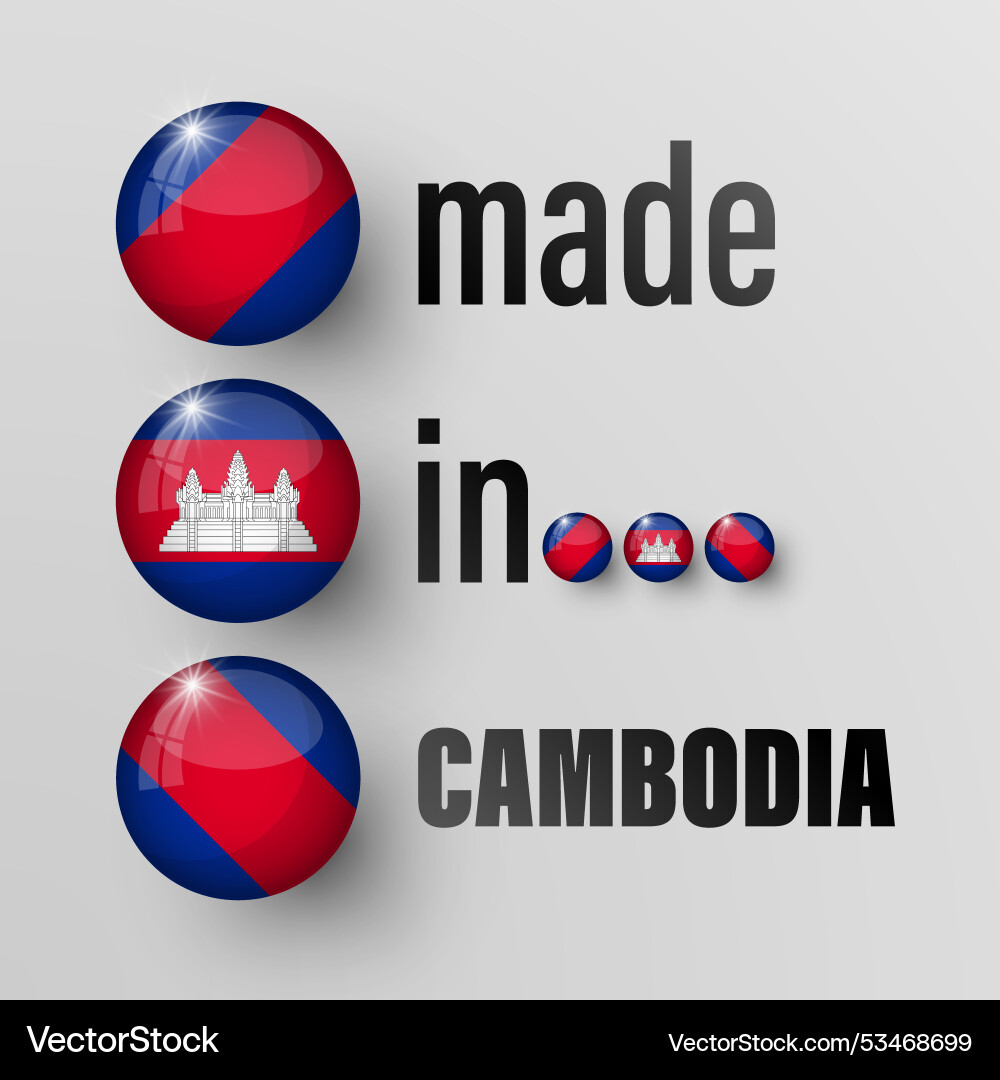 Made in cambodia graphic and label Royalty Free Vector Image