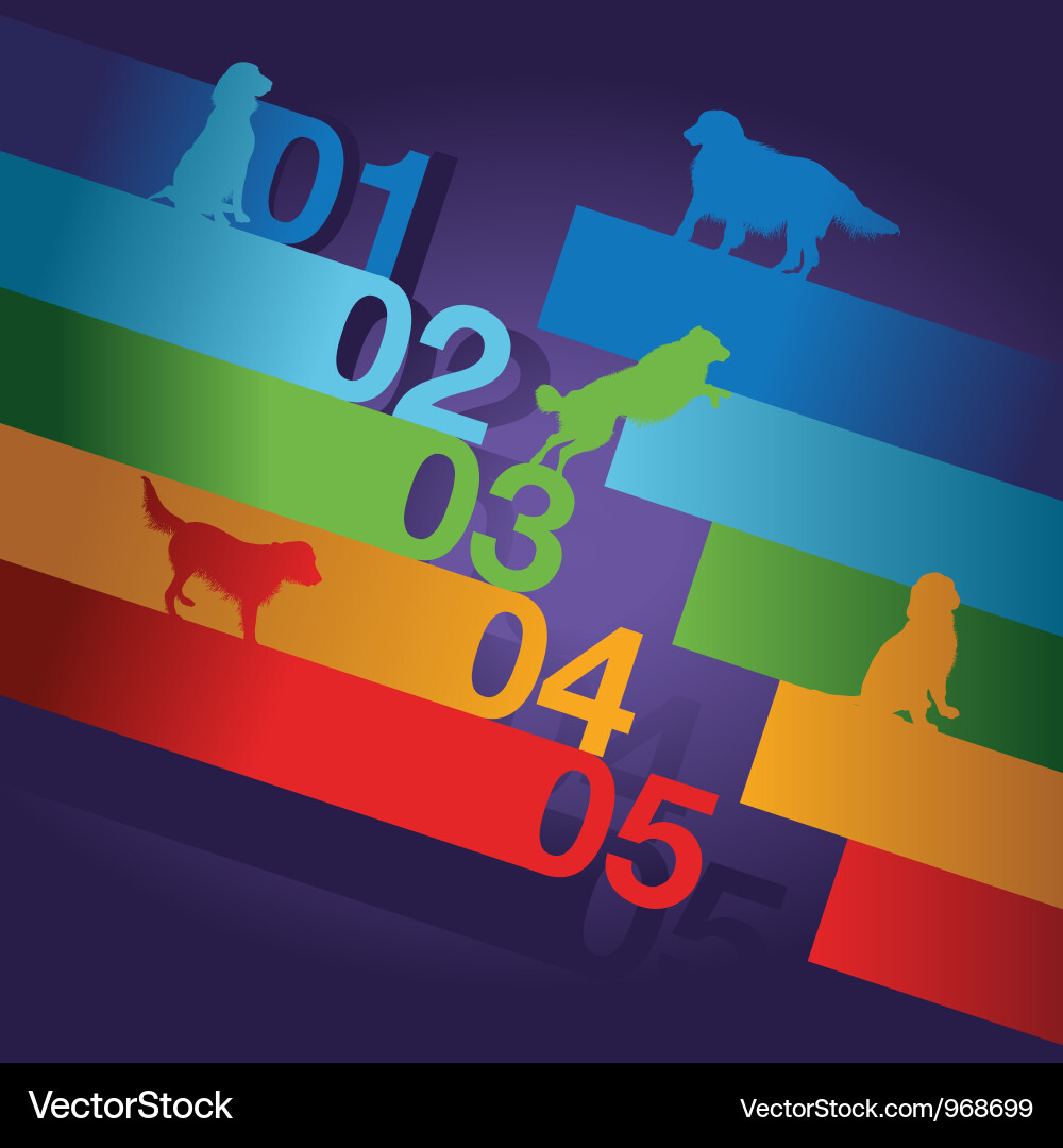 Number dogs Royalty Free Vector Image - VectorStock