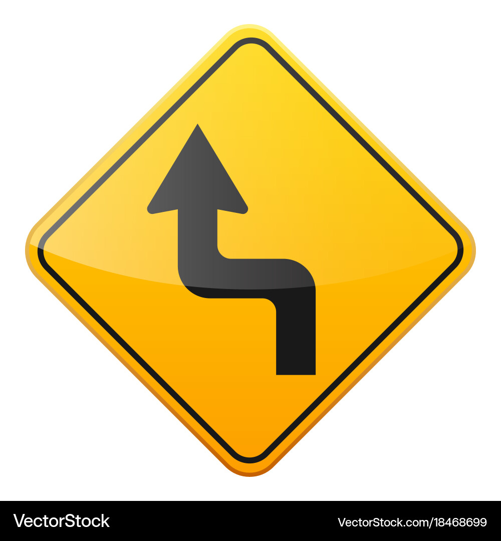 Road yellow sign on white background traffic Vector Image