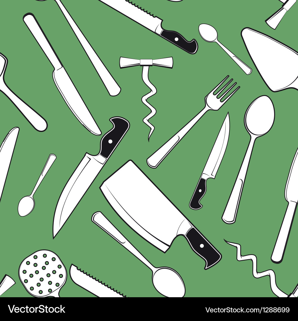 Seamless background with antique kitchen tableware