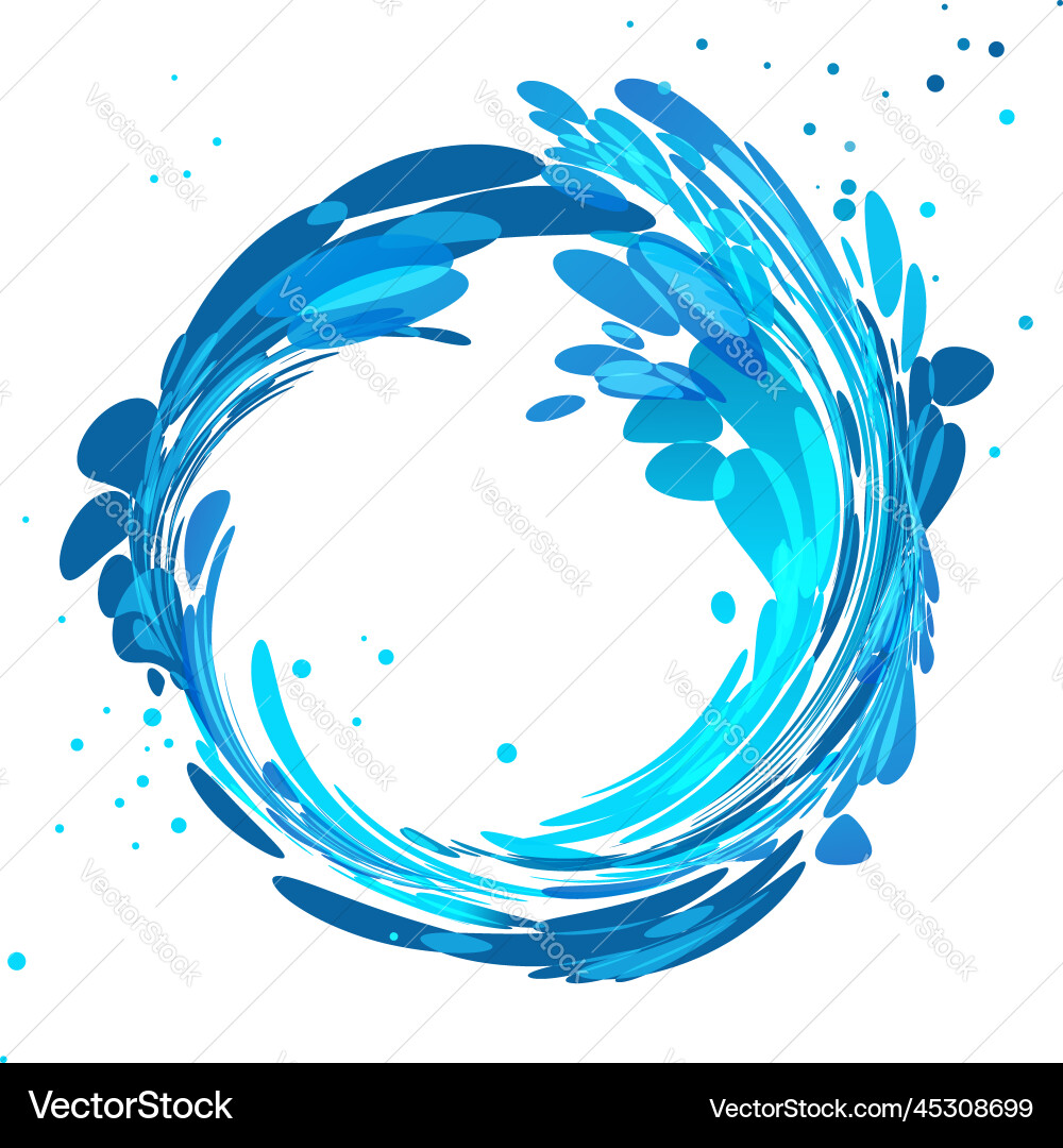 Water twisted splash round shape Royalty Free Vector Image