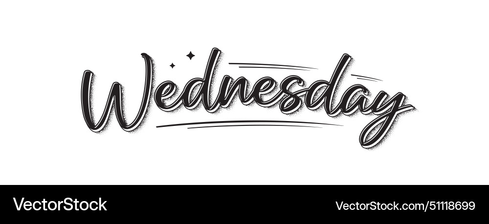 Wednesday lettering modern banner with week day Vector Image