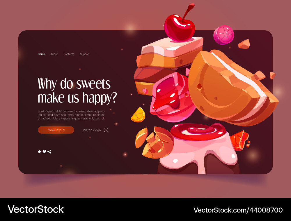 Cartoon confectionary landing page template Vector Image
