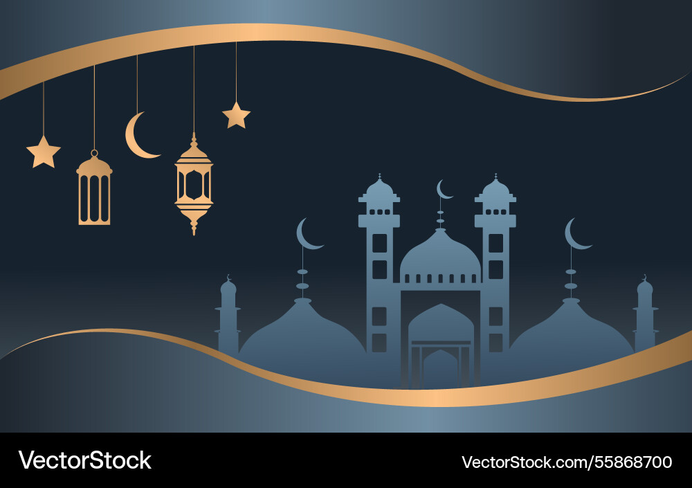 Gray gradient template for islamic ramadan Vector Image